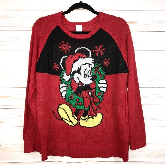 Disney | Sweaters | Disneys Mickey Mouse Holiday Christmas Sweater L ...